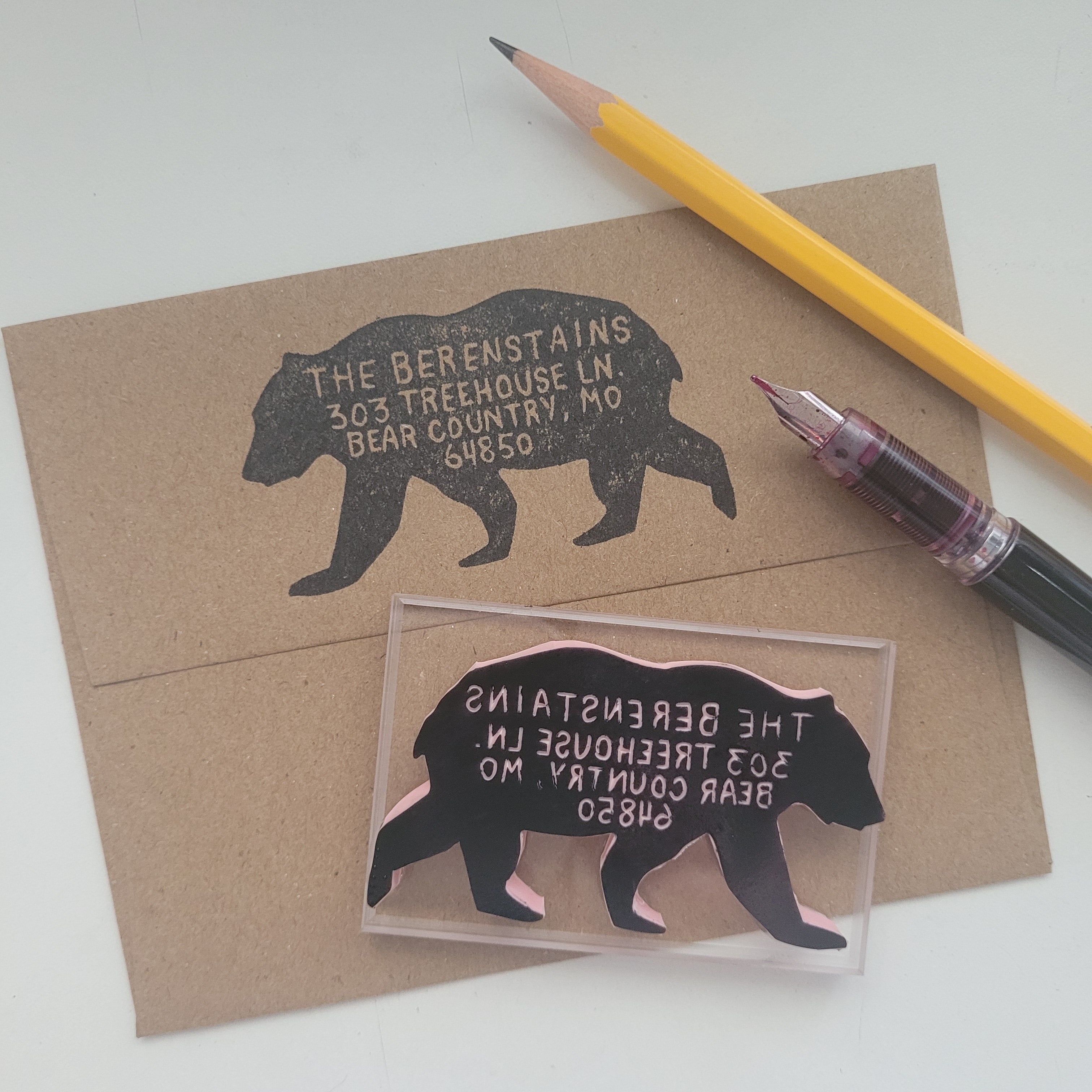 Return Address Bear Stamp | Salt & Paper – Salt and Paper