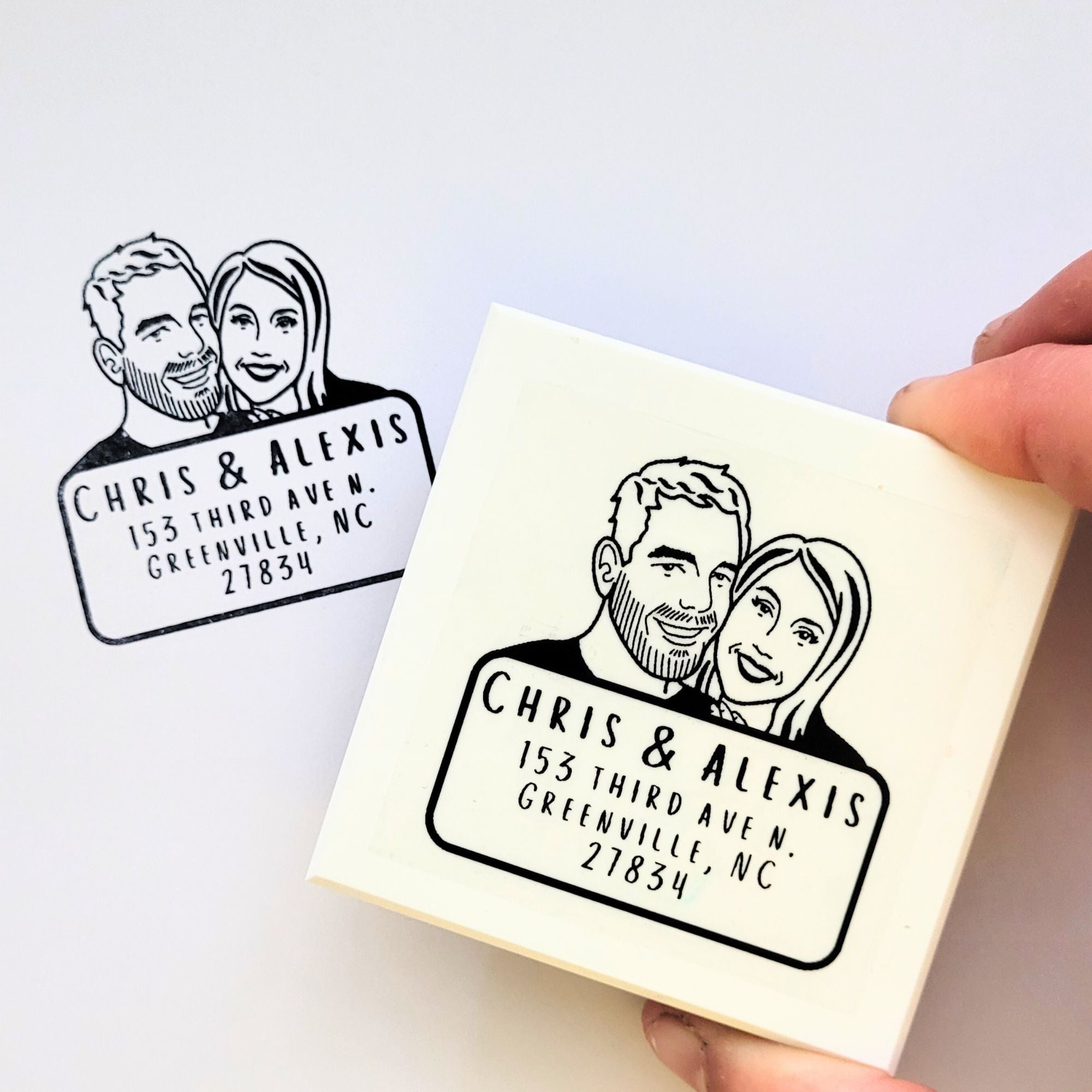 Couples Address Stamp (Pre-Inked) | Salt & Paper – Salt and Paper