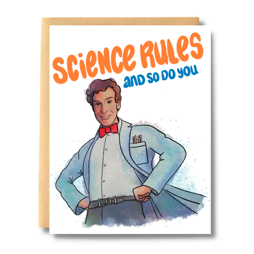 Bill Nye Science Rules Birthday Card | Wholesale Case 6 – Salt and Paper