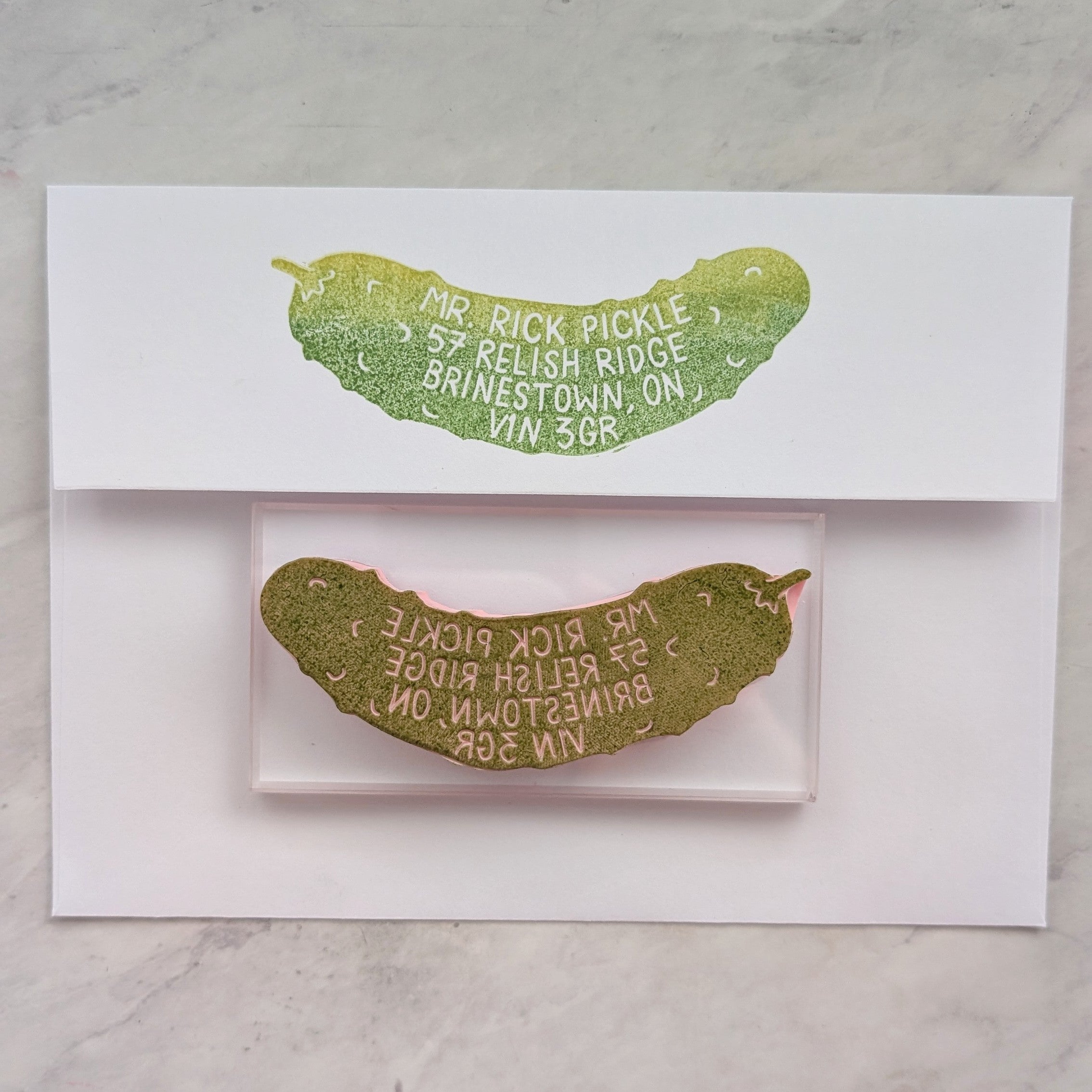 Return Address Pickle Stamp | Salt & Paper – Salt and Paper