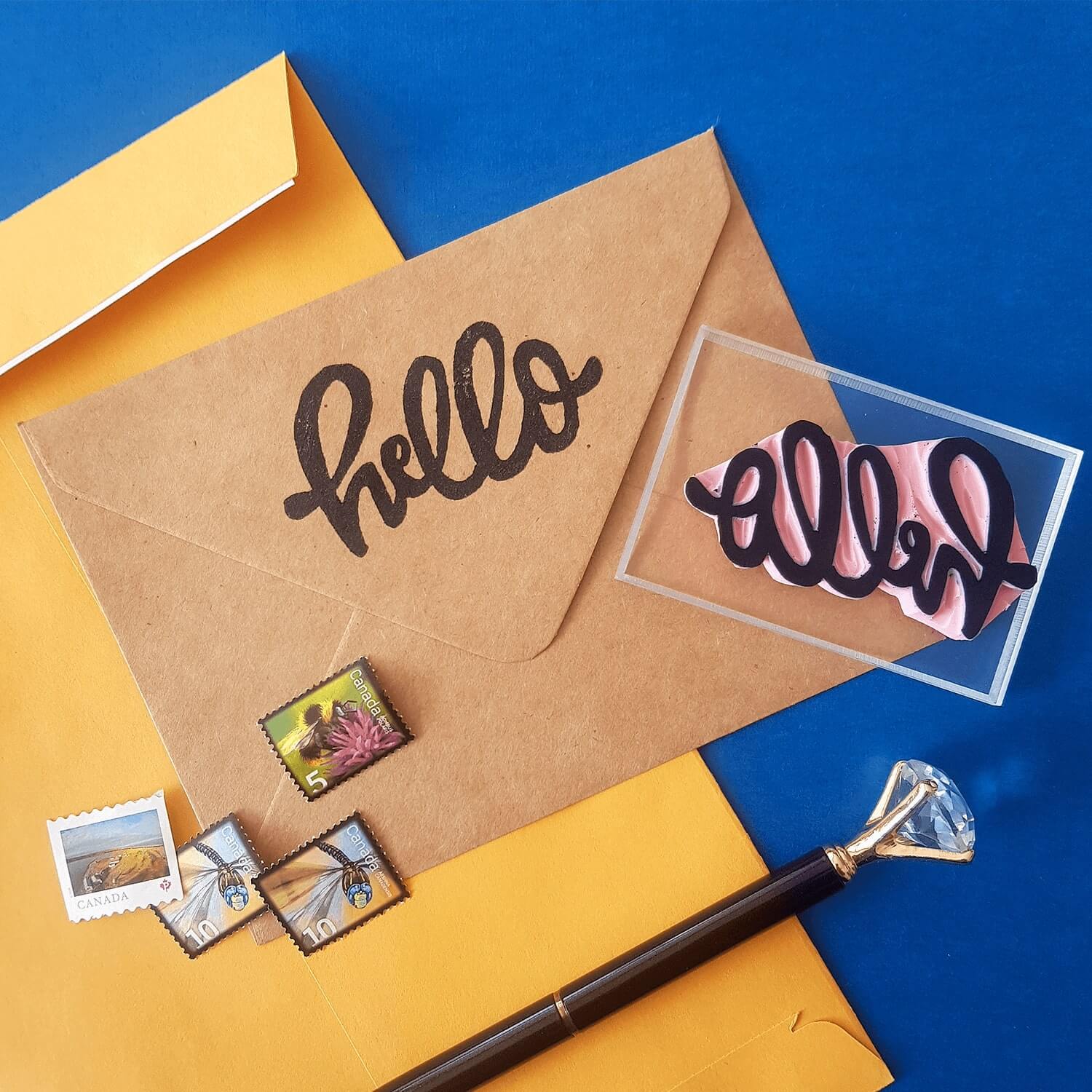 Rubber Stamp: Hello | Salt & Paper – Salt and Paper